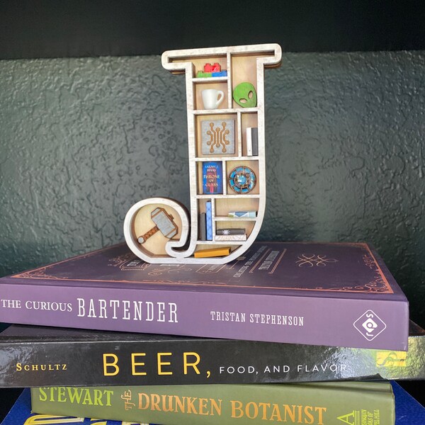 Miniature Bookshelf and Books, Letter Bookish Gifts for Book Lover ...