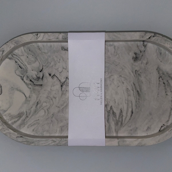 Terrazzo Oval Jesmonite Tray Decorative Key Tray Customizable EDC Tray ...