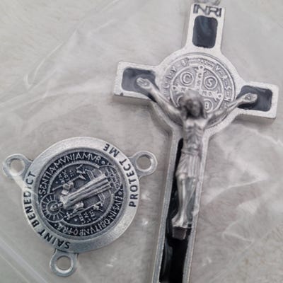 Italy Jesus INRI 1.5 Silver Rosary Crucifix / Heavy Cross 1.5 Gold ...