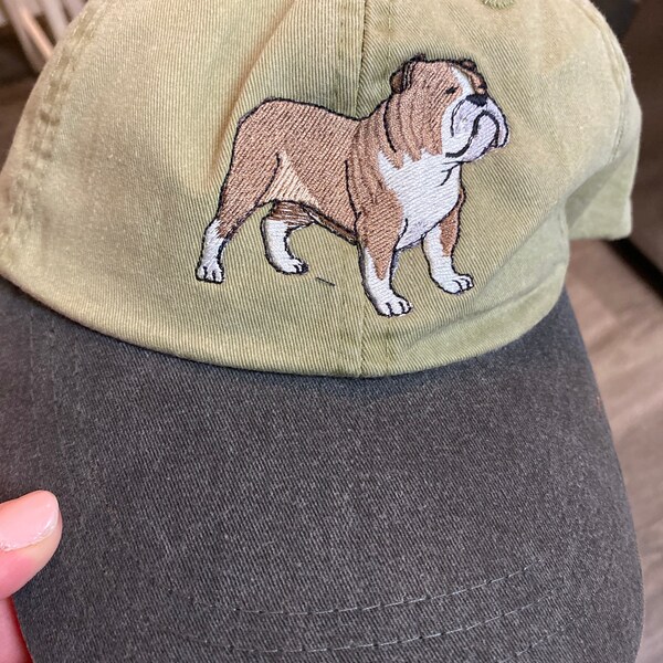 ENGLISH BULLDOG Hat - One Embroidered Men Women Dog Baseball Cap ...