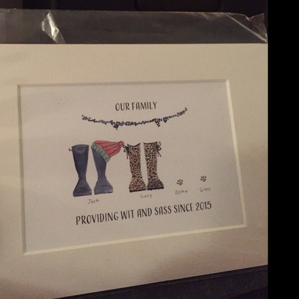 Original Welly Boot Family Print - Etsy UK