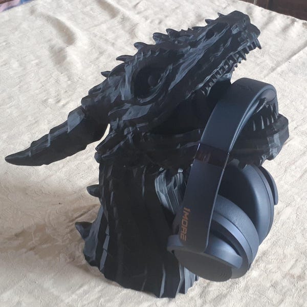 Dragon Headphones Stand, Dragon Bust, Dragon Headphone Holder, Dragon ...
