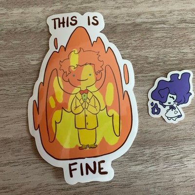 Aziraphale 'THIS IS FINE' 3 Inch Sticker - Etsy