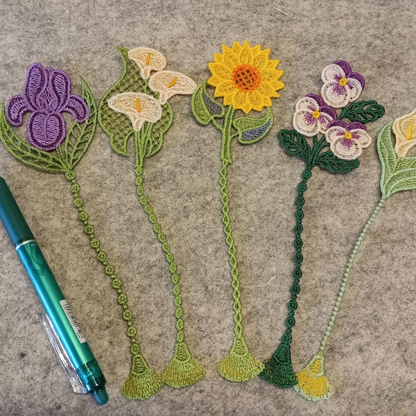 FSL Floral Bookmarks Free Standing Lace Machine Embroidery Designs ...