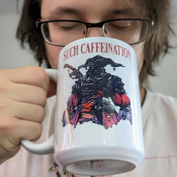 FFXIV Coffee Mug Gaius "such Caffeination", FF14 Mug Gaius Meme Coffee ...