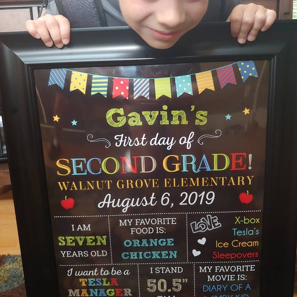Back to School Sign, First Day of School Sign, 1st Day of School ...