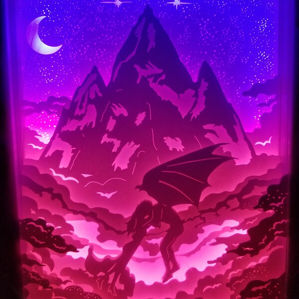 ACOTAR Book Nook - Intricately Detailed Velaris Lightbox - Rhysand and ...