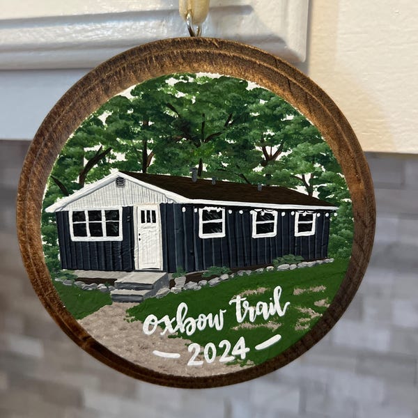 Custom Hand Painted House Ornament on Round Bulb or Woodslice, First ...