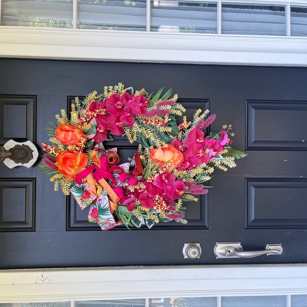 Patriotic XL Roses Swag, 4th of July Decor, Memorial and Labor Day Swag ...