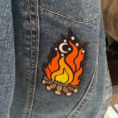 Campfire Patch Fire Morale Patch, Hook and Loop Patch for Jacket, Iron on Patch, Tactical Patch ...
