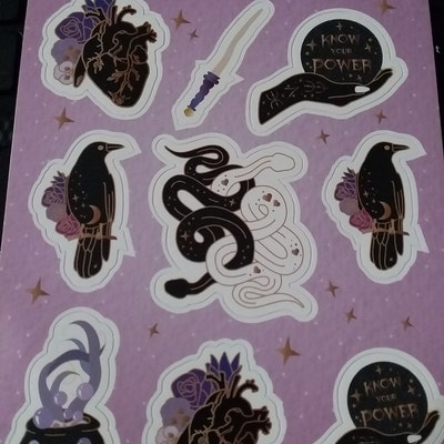 Witch Sticker Set Witchy Sticker Witch Gifts Crow Sticker Raven Sticker ...
