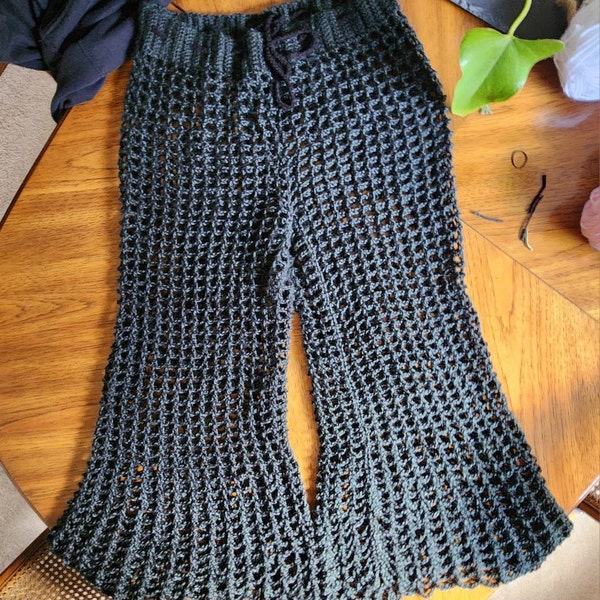 Crochet Mesh Flare Pants Pattern W/pictures - Etsy