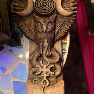 Lilith Demoness Figurine Jewish Demonology Statue Wooden - Etsy