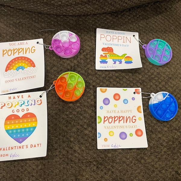 Pop It Valentine Cards - Printable - Instant Download - Valentine's Day ...