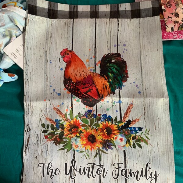 Personalized Chicken Garden Flag, Custom Farm Sign, 12x18 - Etsy
