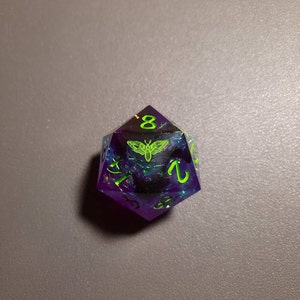 Purple Glitter Galaxy Dice Moth Dice Set - Etsy