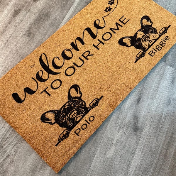 Personalized Dog Welcome Mat, Custom Doormat, Dog Doormat, Unique Dog ...