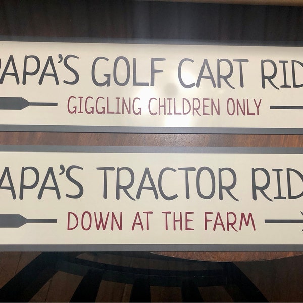 Tractor Rides Sign, Papa Gift, Papa Sign, Tractor Ride Sign, Barn ...