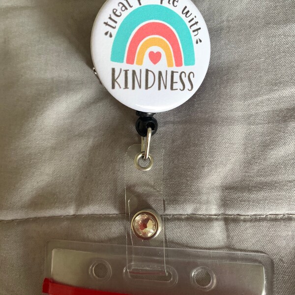 Treat People With Kindness/be Kind/kindness/badge Holder/badge Reel/id ...