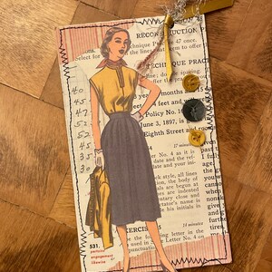 Blank Greeting/note Card, Collage Using Vintage Materials, Vintage ...