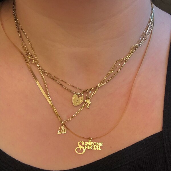 Solid 14k Gold Snake Necklace Chain in 3 Widths in 16",18",20",22",24 ...