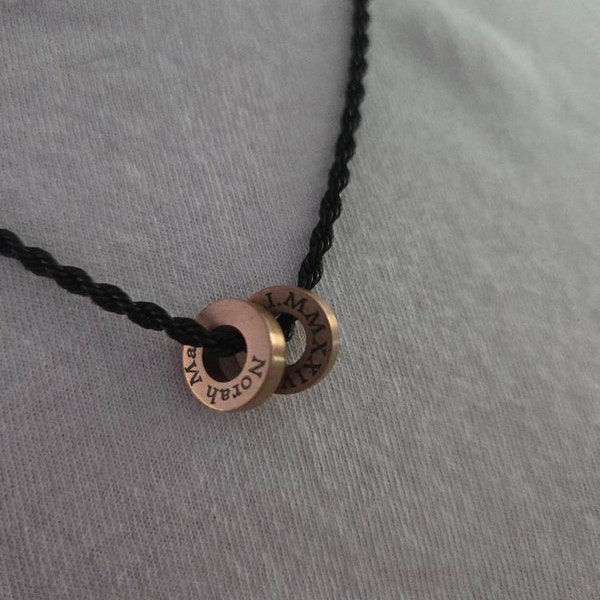 Personalized Coin Necklace With Rope Chain Circle Pendant Necklace ...