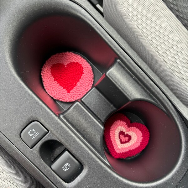 Set of 2 Pink Car Coasters,cute Car Accessories,customisable Car Decor ...