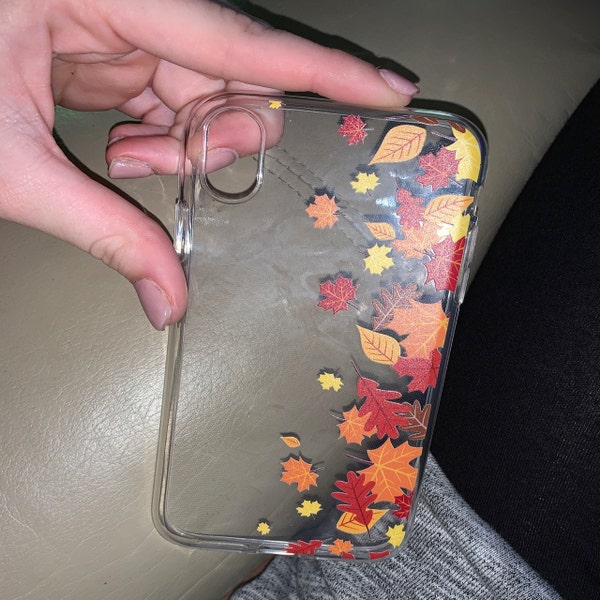 Leaves iPhone Case Cute Nature iPhone XR Xs 8 7 Orange Leaf Case for ...