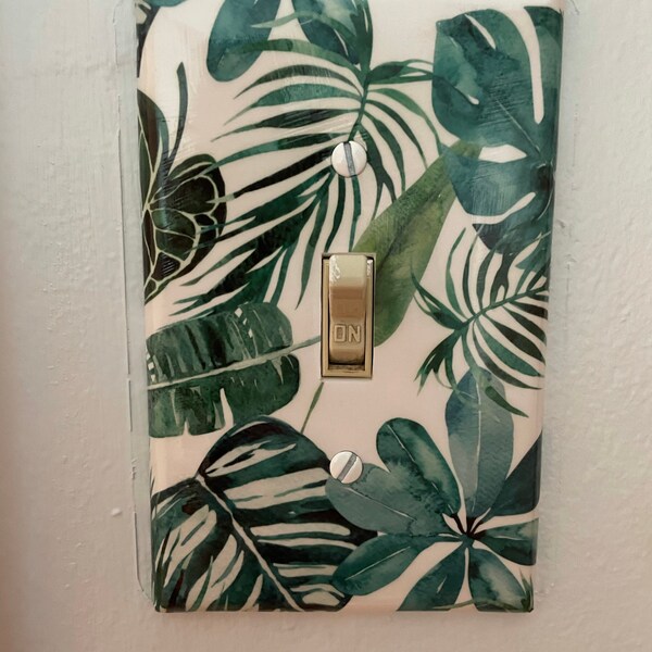 Tropical Plants Switch Cover, Tropic Switchplate, Summer Decor, Rocker ...