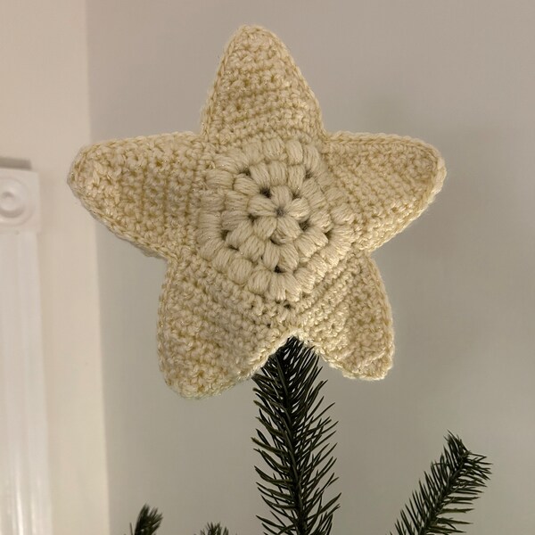 CROCHET PATTERN // Christmas Tree Topper, Crochet Star, Farmhouse Decor ...