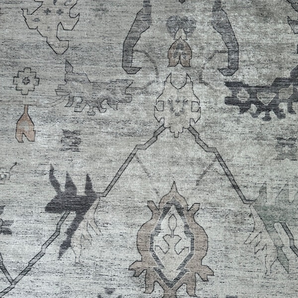 Terracotta Blue Red Persian Style Traditional Rug Washable Stain ...