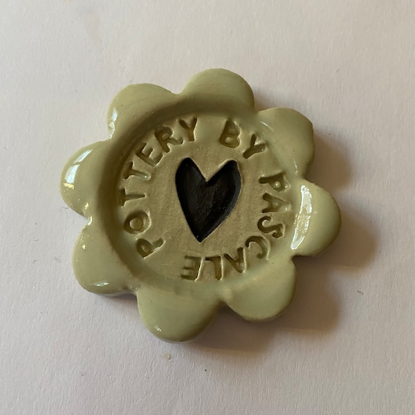 Custom Clay Stamp With Name and Heart Drawing, Stamp for Fresh Clay for ...