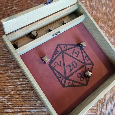 Custom Wooden DND Dice Box Tray RPG Dice Rolling Mat Tabletop Games D&D ...