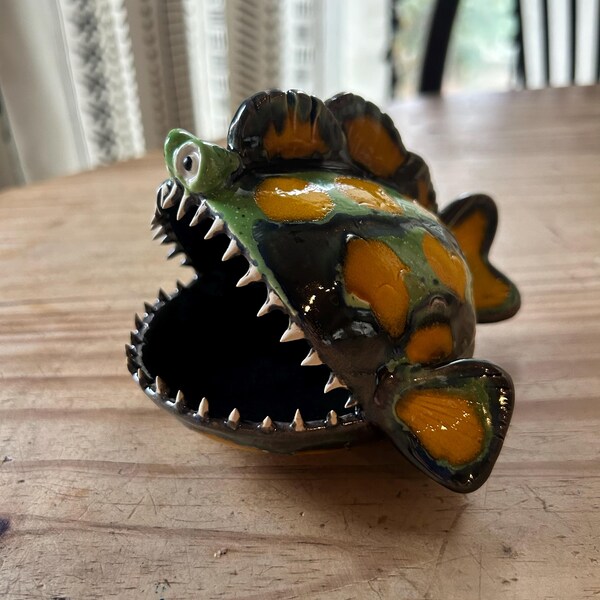 Handmade Colorful Ceramic Fish: Decorative Home Accent, Jewelry Tray - Etsy