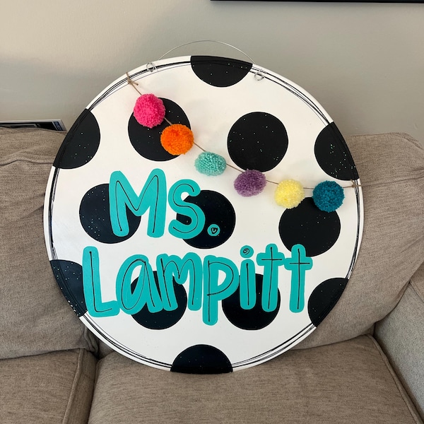 Teacher Door Hanger, Classroom Door Hanger, Back to School, Black and ...