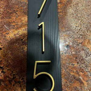 Black House Numbers on Wood, Modern House Number Sign, Metal House ...