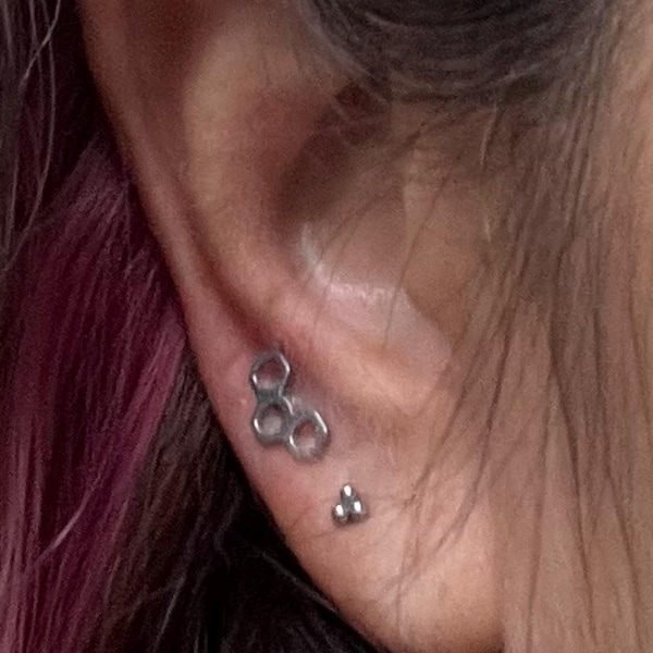 16G Curved Barbell Nail Screw Piercing Eyebrow Banana Ring Lip Ring ...