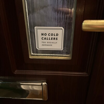 Funny No Cold Callers Sticker / Red No Soliciting Sign - Etsy