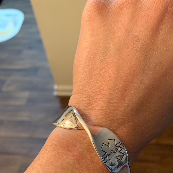 Sterling Silver Medical ID Bracelet | Fashionable Medic Alert Jewelry ...