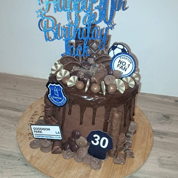 Luxury Everton Inspired Cupcake Toppers With Personalised With Age ...