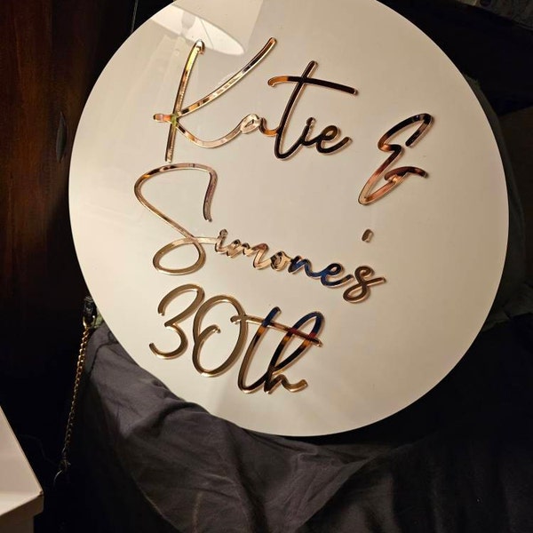 Double Layer Round Acrylic Birthday Sign | 21st | Milestone Sign ...