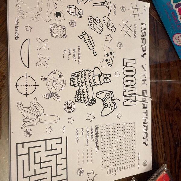 Custom Farm Colouring Page Activity Sheet Placemat Party Favours ...