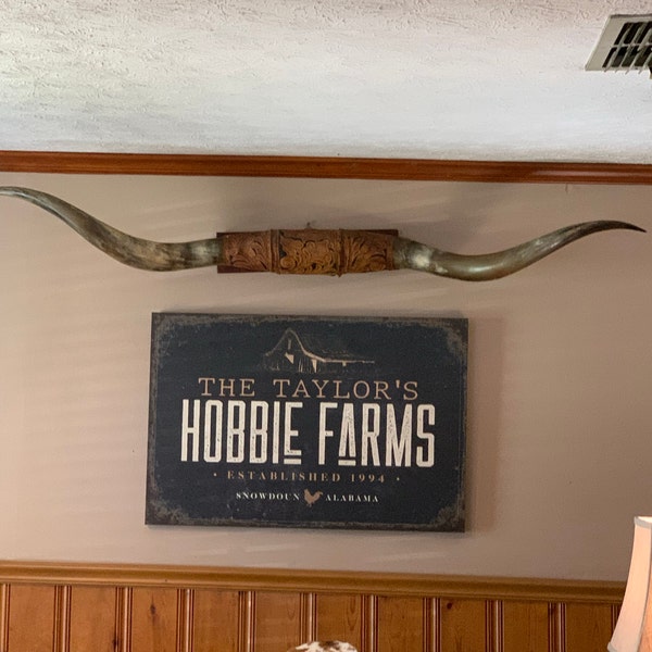 Custom Rustic Homestead Sign, Modern Farmhouse Wall Art, Black Canvas ...