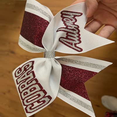 Custom 3 Colored Glitter Varsity Cheer Bow - Etsy