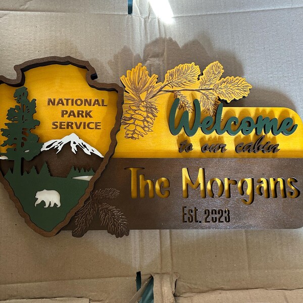Adventure Wedding Sign National Park Hiker Gift, National Park Service ...