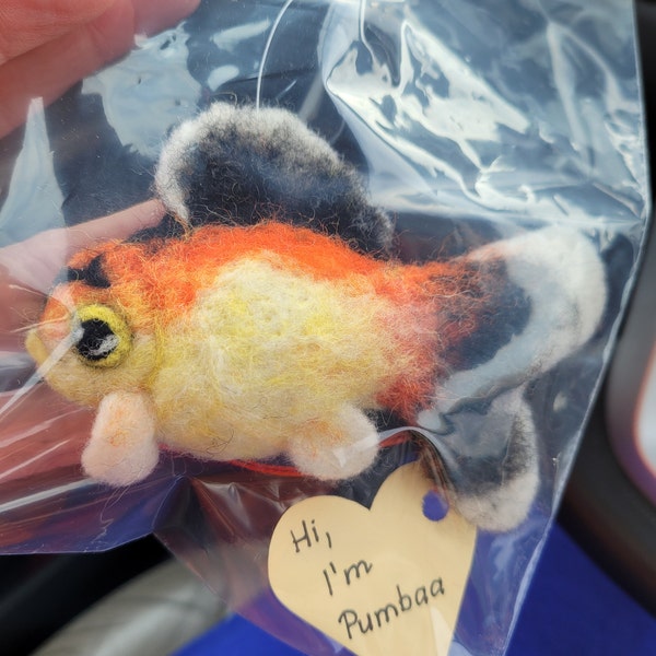 Needle Felted Goldfish Goldfish Figurine Goldfish in a Bag Realistic ...
