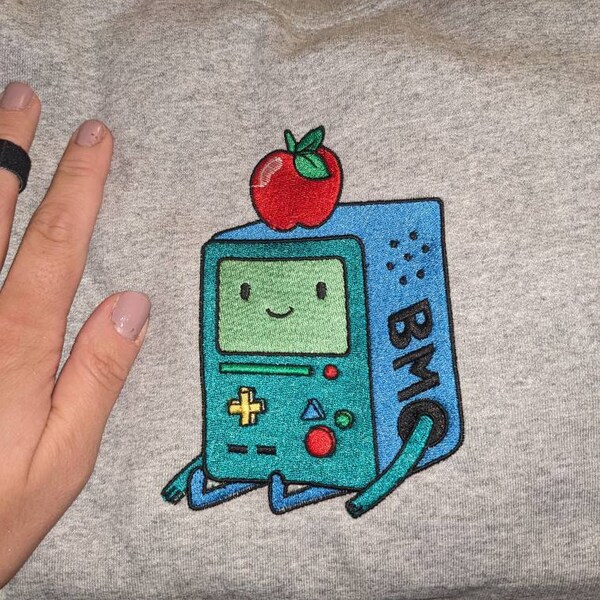 Embroidered Adventure Time Sweater, Cartoon Anime Jumper, Cute Stitched ...