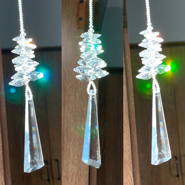 76mm (3.0") Long Swarovski Crystal Hexagonal Prism With a Cascade of ...