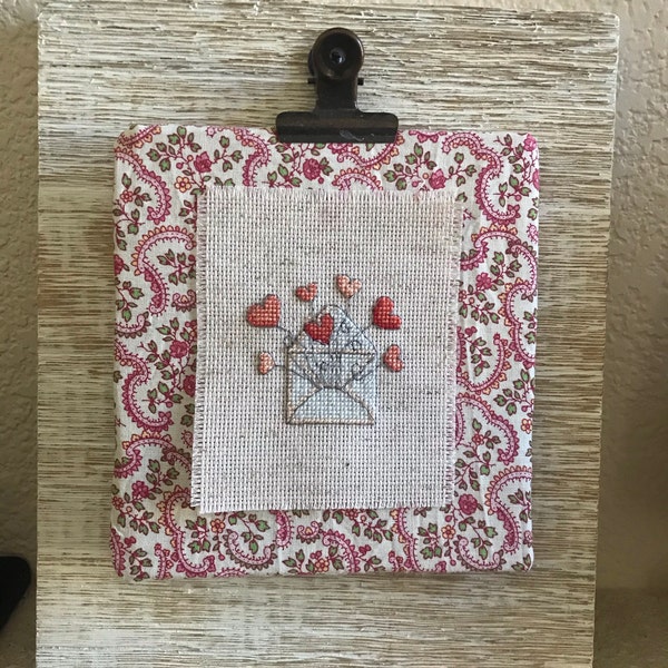 Mini Envelope of Hearts Cross Stitch Pattern for Valentines Day ...
