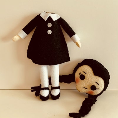 Wednesday Addams Doll Felt Wednesday Pattern Gothic Doll Cute Creepy ...